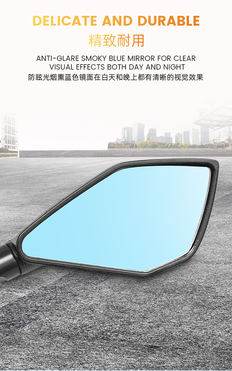 UNIVERSAL SIDE MIRROR ALLOY CNC MOTORCYCLE REARVIEW MIRROR CERMIN SISI ...