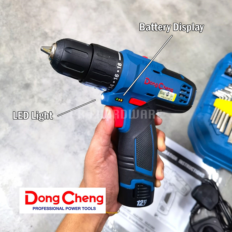 Dong Cheng DCJZ1202i (Full Set) Cordless Hammer Drill Driver Power ...