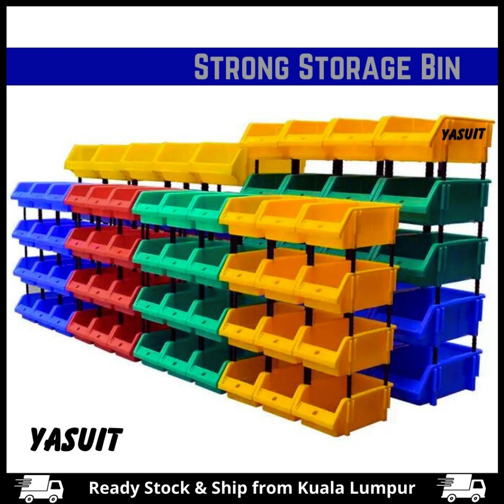 Heavy Duty Compartment Bin 6 or 12 sets Part Bin Storage Rack Plastic ...