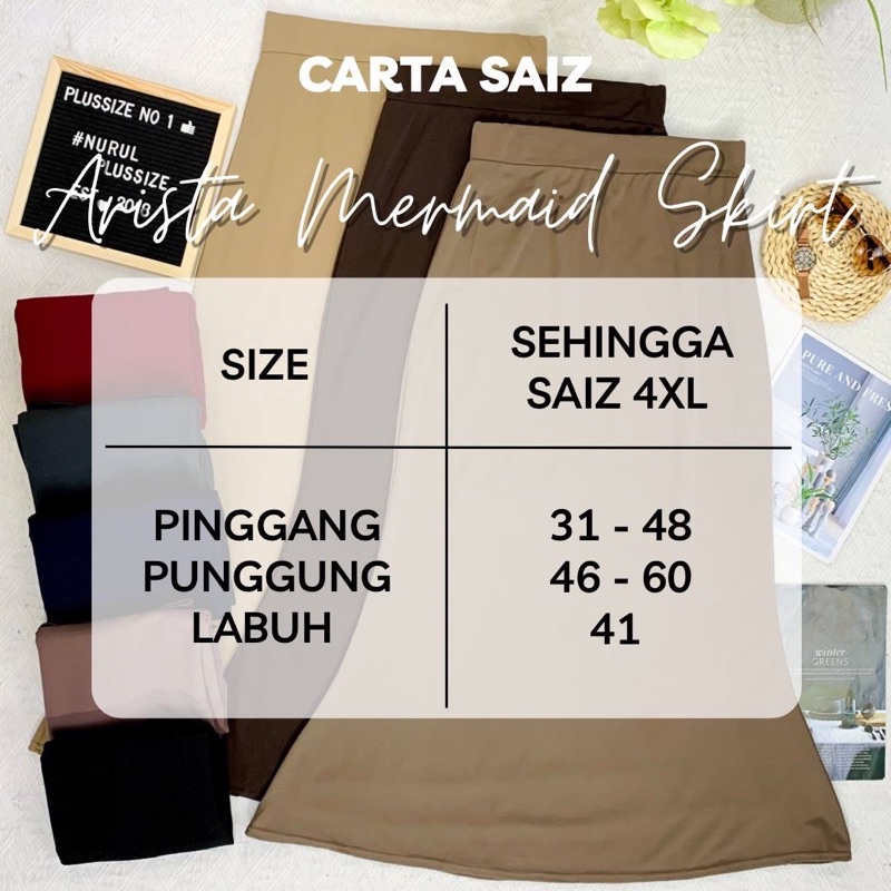 PLUSSIZE MURAH WOMEN MUSLIMAH ARISTA MERMAID SKIRT - NURULPLUSSIZE ...