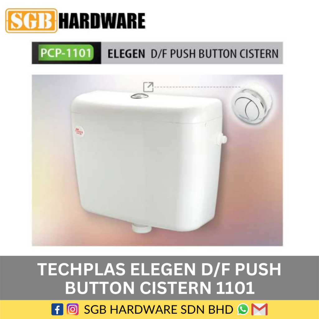 Techplas Elegen Cistern Single / Double Push Flush Button /Low Level ...