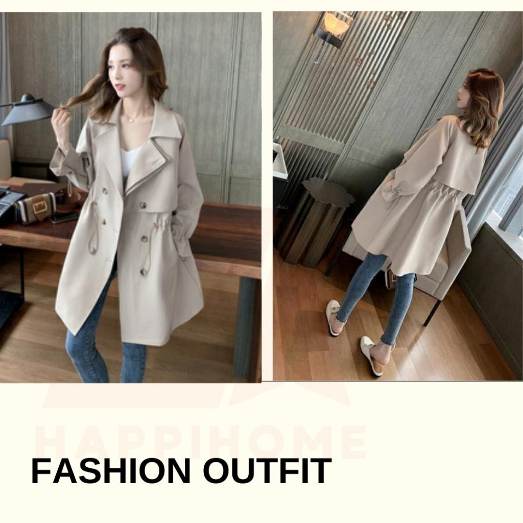 Trench Wool Autumn Overcoat Woman 羊毛风衣 | Shopee Malaysia