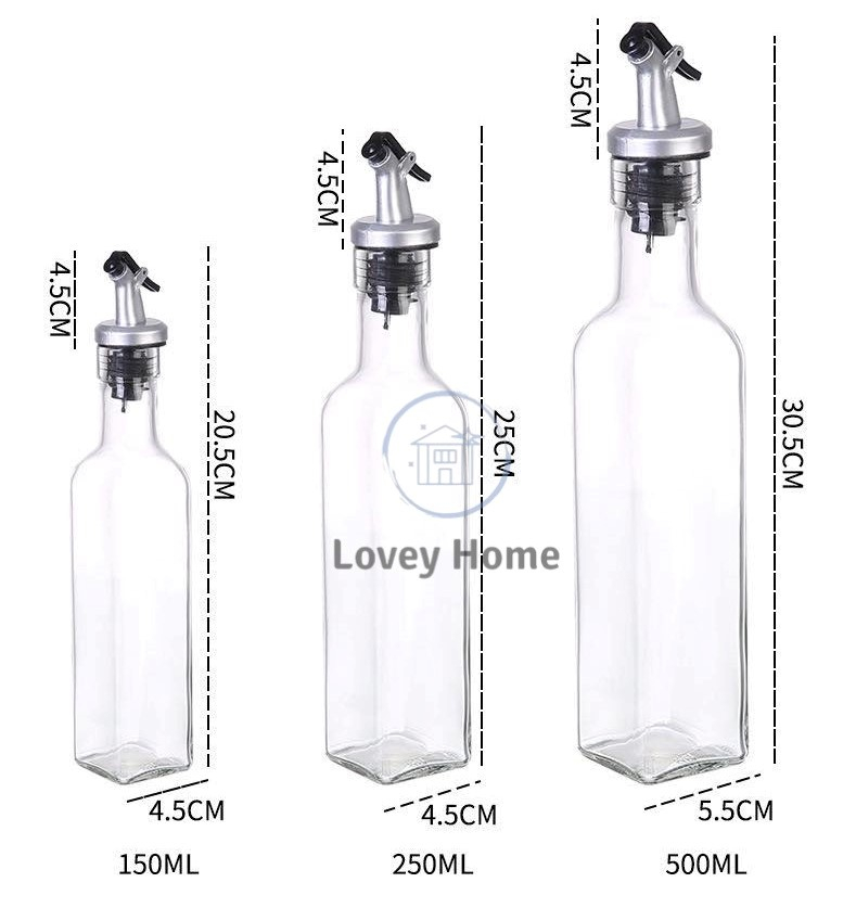 Glass Oil Dispenser Sauce Bottle Ketchup Honey Syrup Vinegar Seasoning ...