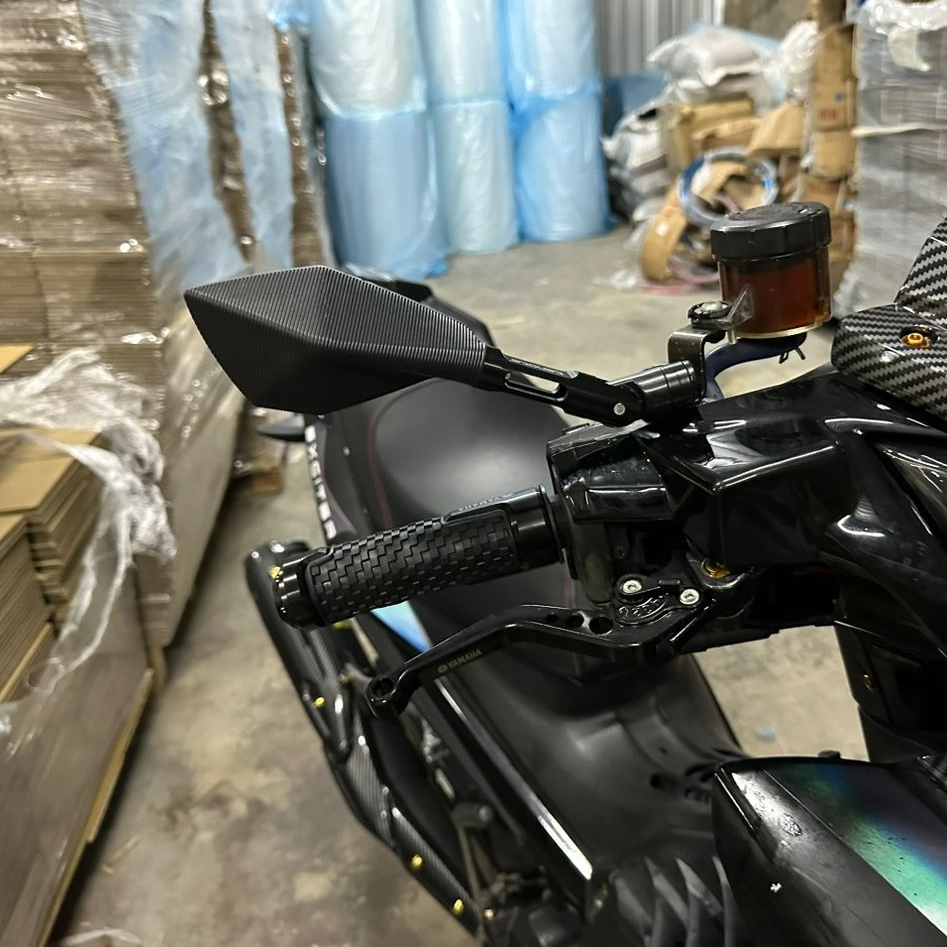 Side Mirror CNC Pendek Sepsang Y15ZR LC135 RS150 CERMIN SISI RSX150 ...