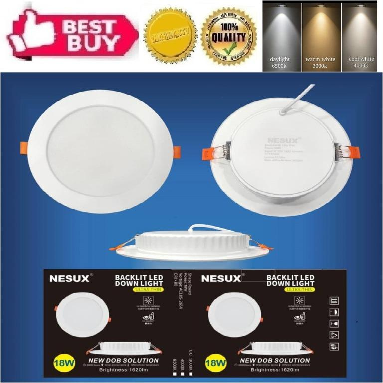Nesux 18W 3 Colours Ultra Thin Backlit LED Downlight [Round] [MTR 180 ...
