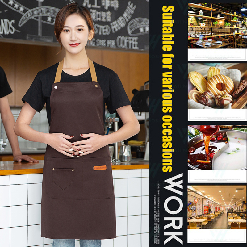 Waterproof apron Adjustable hang neck apron coffee shop fashion apron ...