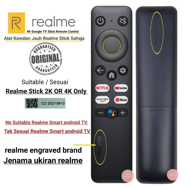 Original realme stick 2K/4K Remote Control Only ( Alat Kawalan Jauh ...