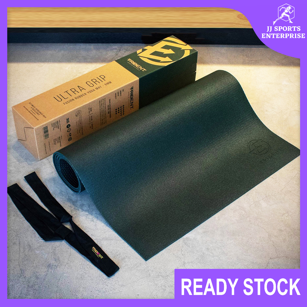Trident Fusion Rubber Ultra Grip Yoga Mat (6mm) Exercise Mat Superb ...