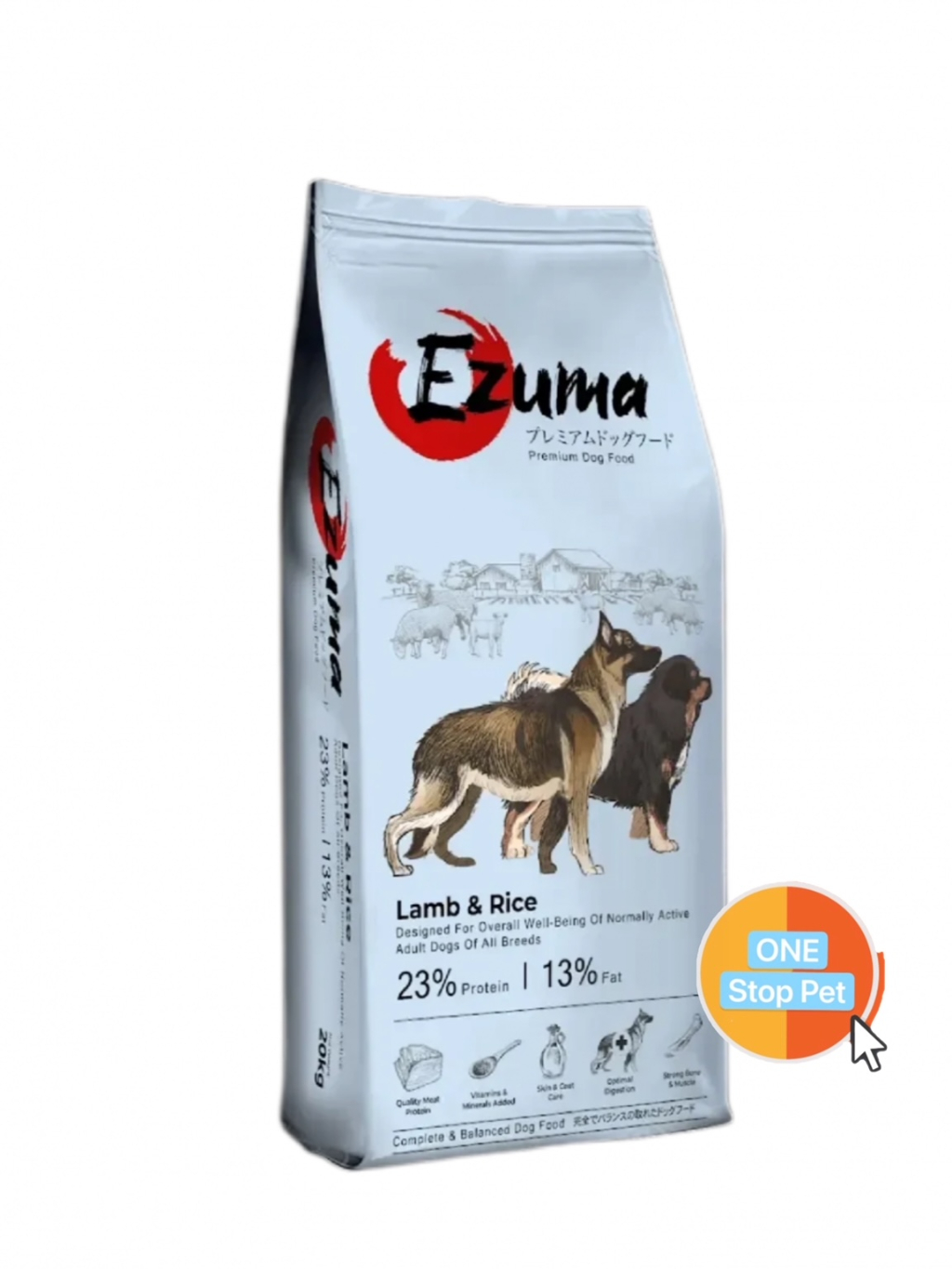 EZUMA Premium Dog Food Lamb & Rice For All Dog Breeds 20kg - Adult ...
