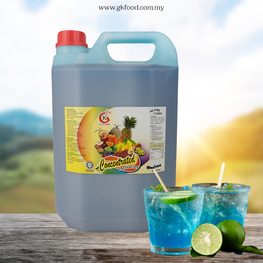 G&K 1:8 Concentrate Bluelime Juice 5kg(4L) | Jus Blue Curacao Pekat ...