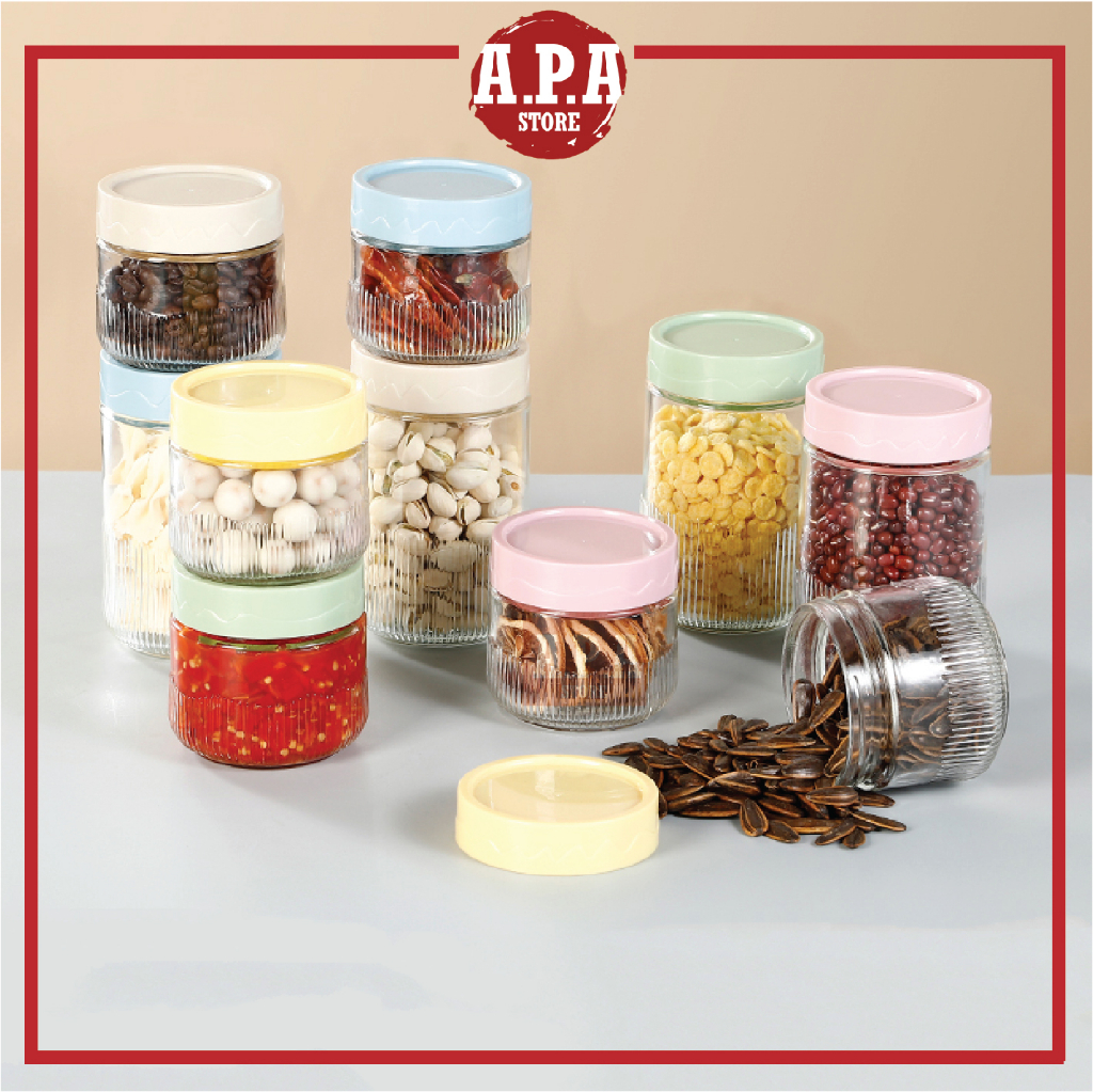 APA Mini Food Storage Snack Candy Jar Glass Container Kitchen Seasoning ...