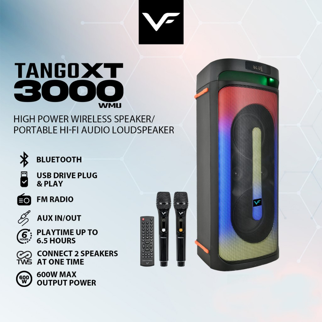Vinnfier Tango XT3000 WMU 600W Bluetooth Potable HI-FI Loud Speaker ...