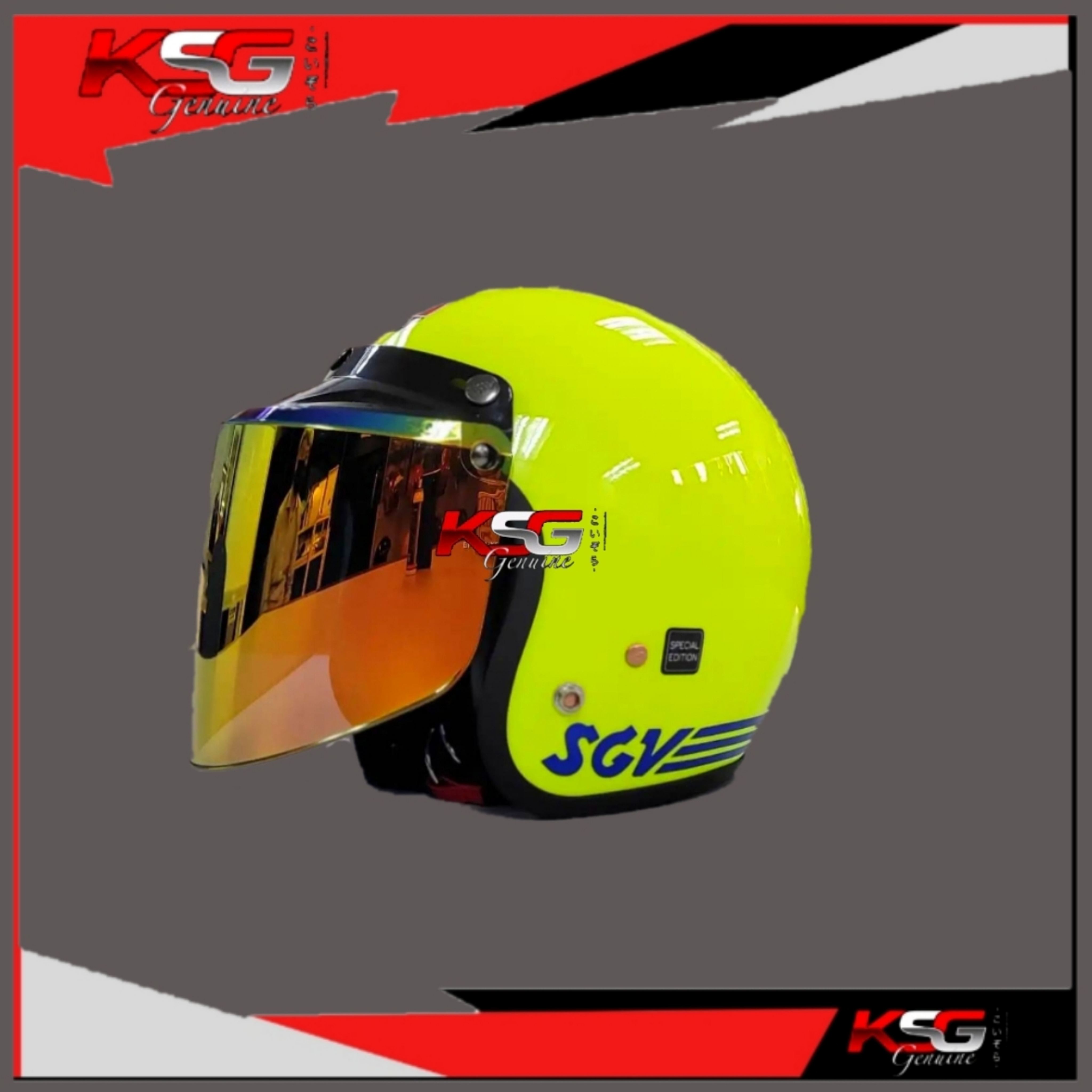 Helmet Sgv Topi Keledar Special Education With Visor siang malam ...