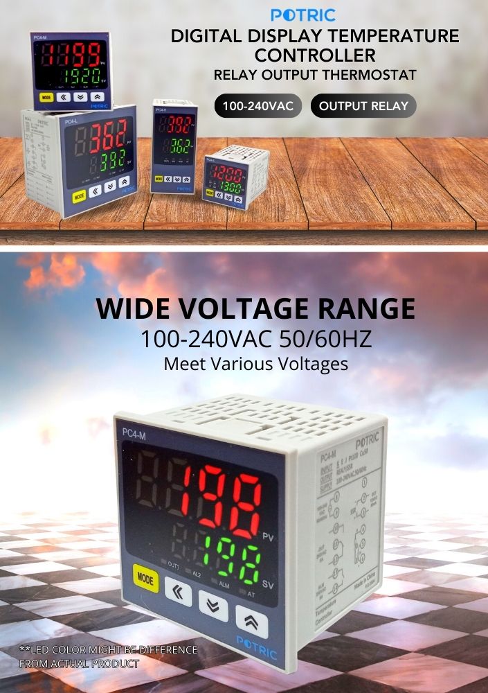 POTRIC PC4-S / PC4-M / PC4-H / PC4-L Multi Range Digital Temperature ...