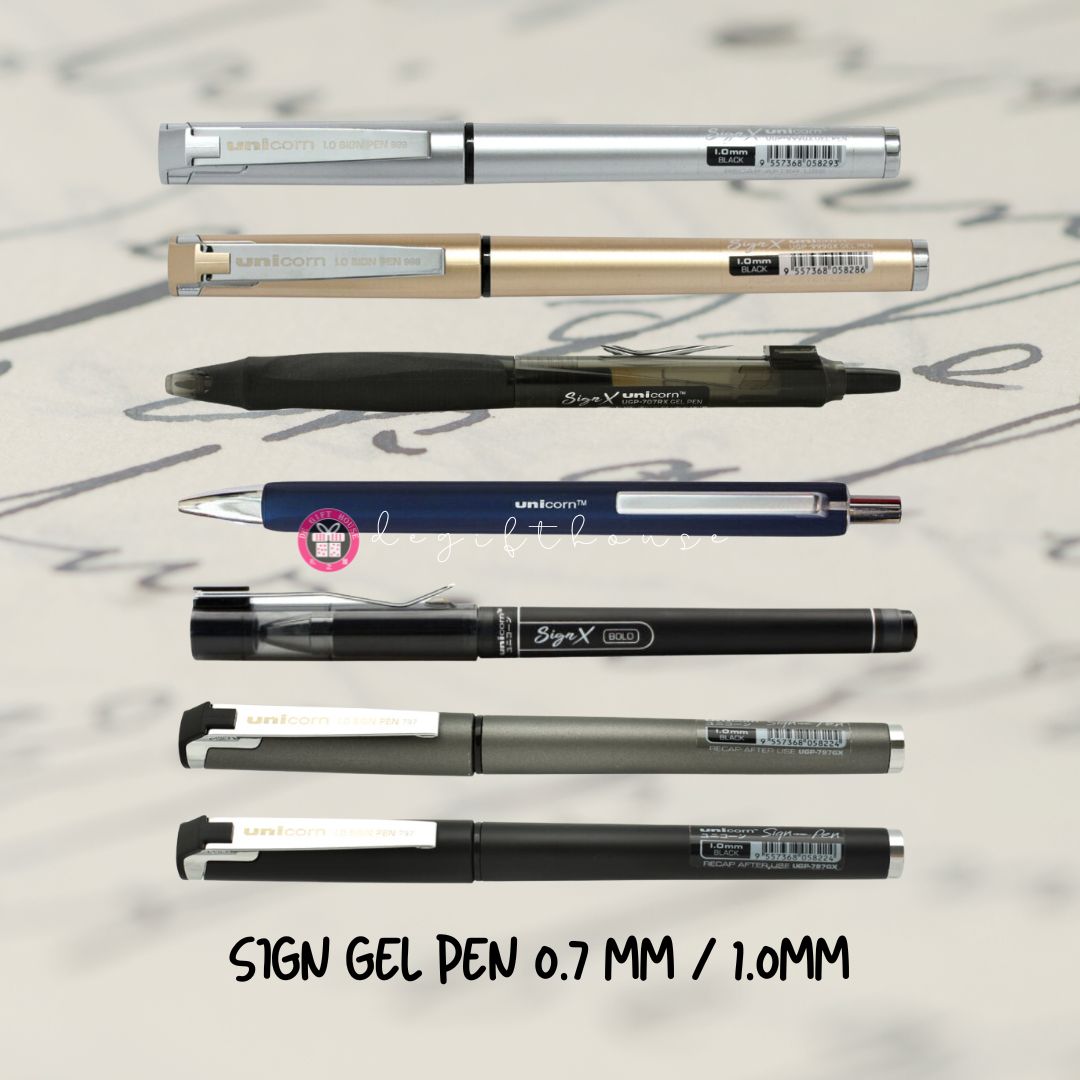 Unicorn Black Sign Gel Pen Bold 1.0mm UGP-767GX Signature Pen Bold ...