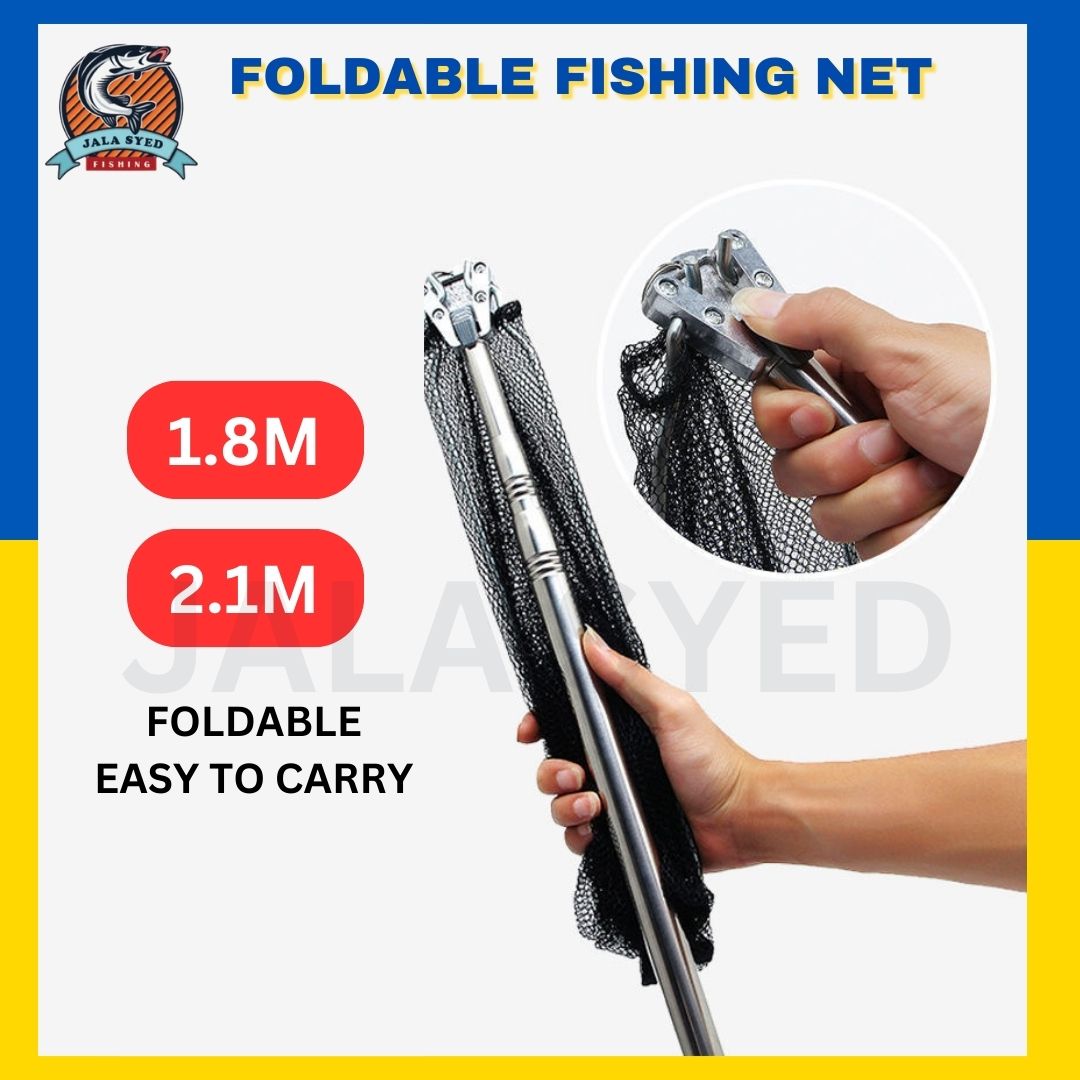 Adjustable Aluminum Fishing Line Tier Net Telescoping Foldable Landing ...