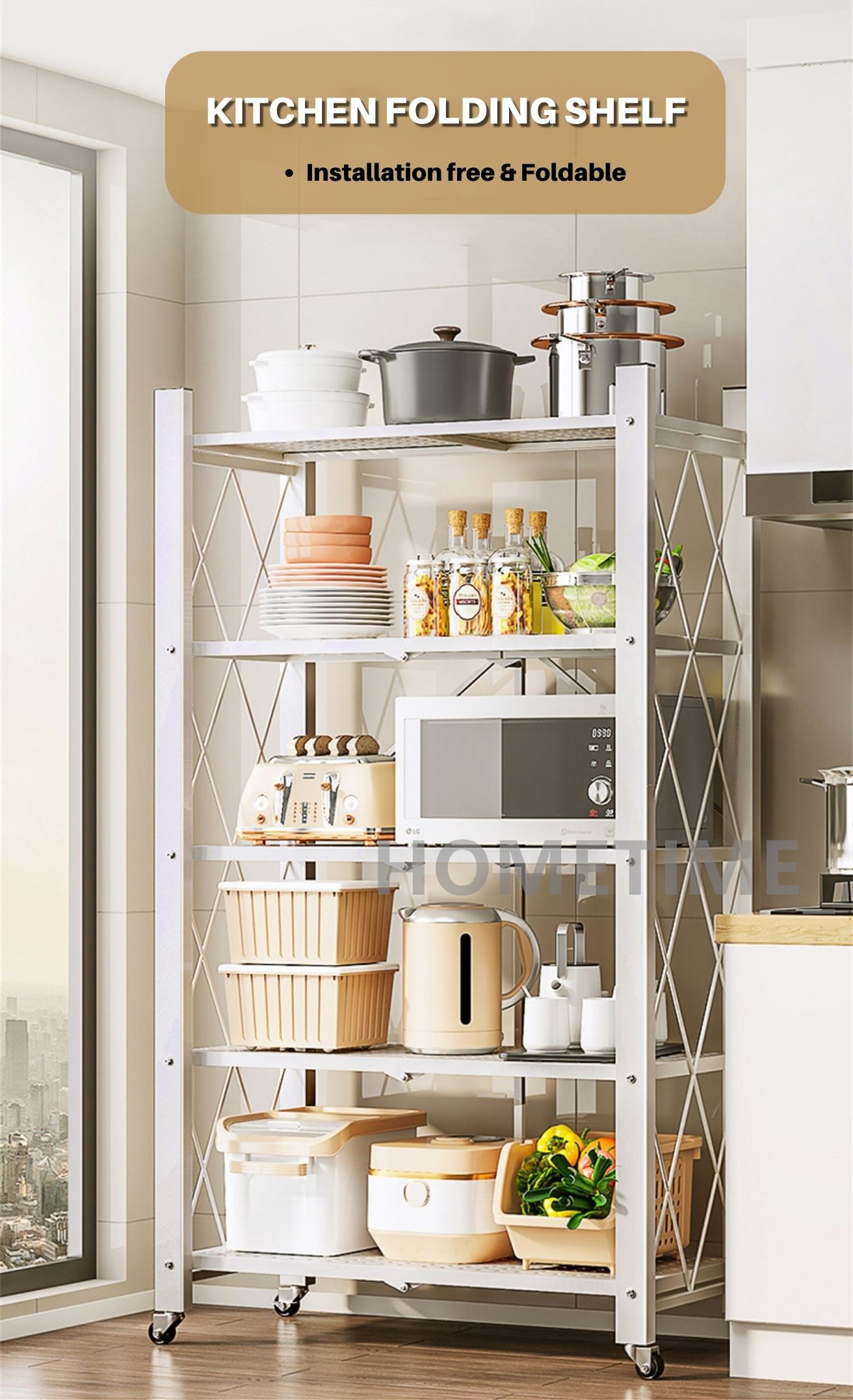 Rak Dapur Kitchen Rack Rak Besi Bertingkat Rack Shelf Storage Rack ...