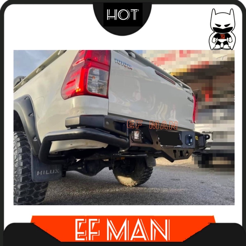 🇹🇭 JUNGLE REAR BULL BAR WITH LED LIGHT HEAVY DUTY HILUX VIGO REVO ROGUE ...