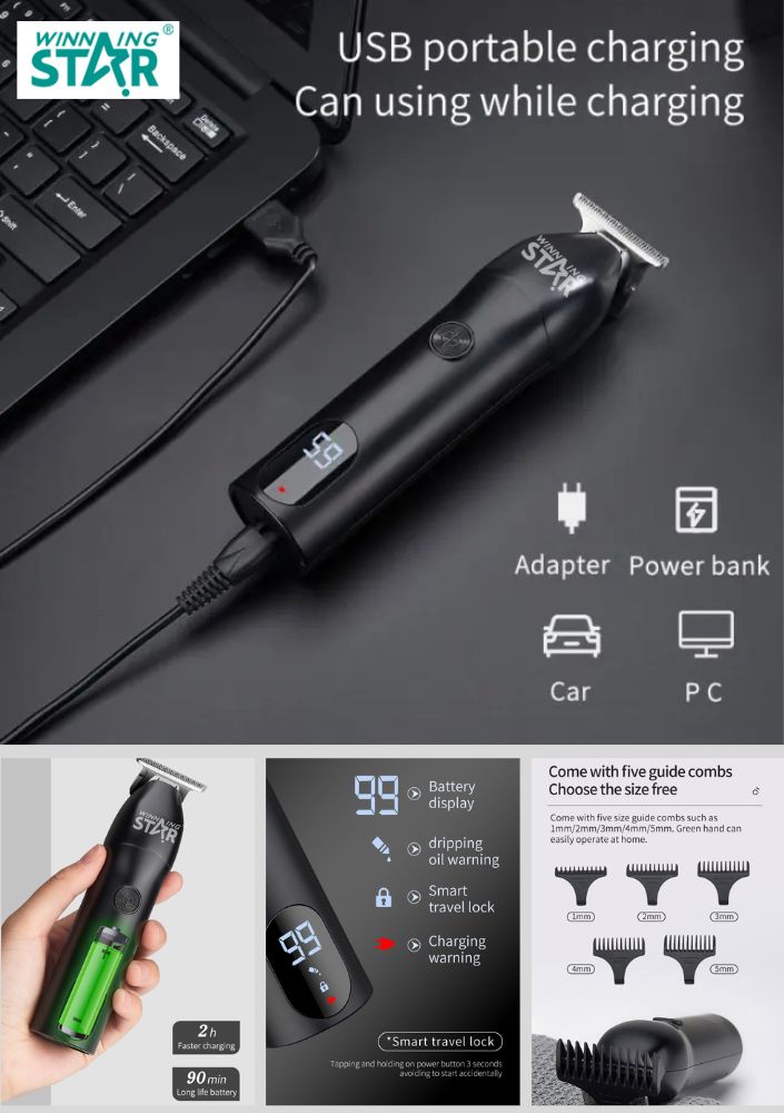 Cordless Mesin Rambut Beard Trimmer Hair Cutter Machine Mesin Gunting ...