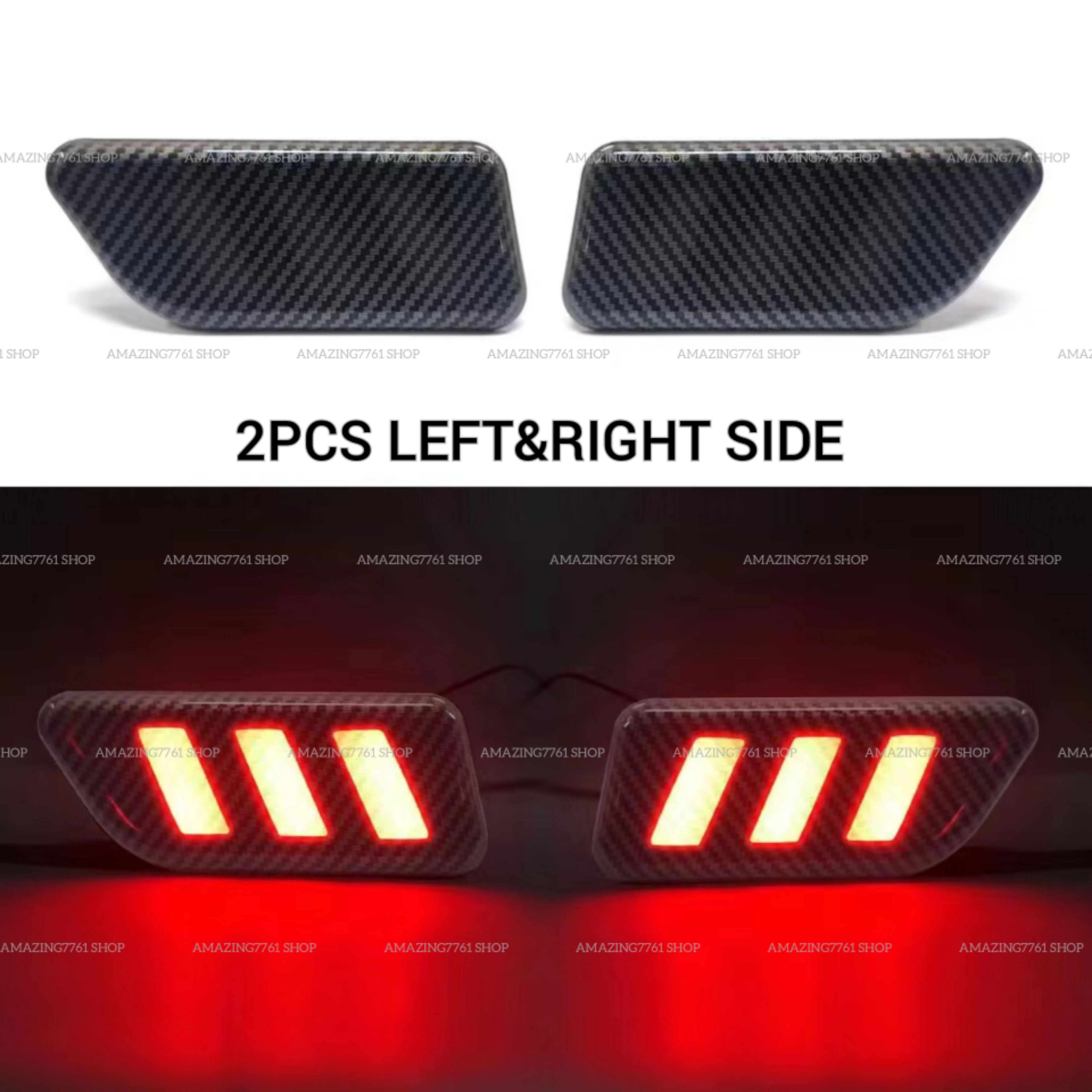 AMAZING PERODUA ATIVA 3IN1 FUNCTION CARBON STYLE REAR BUMPER REFLECTOR ...