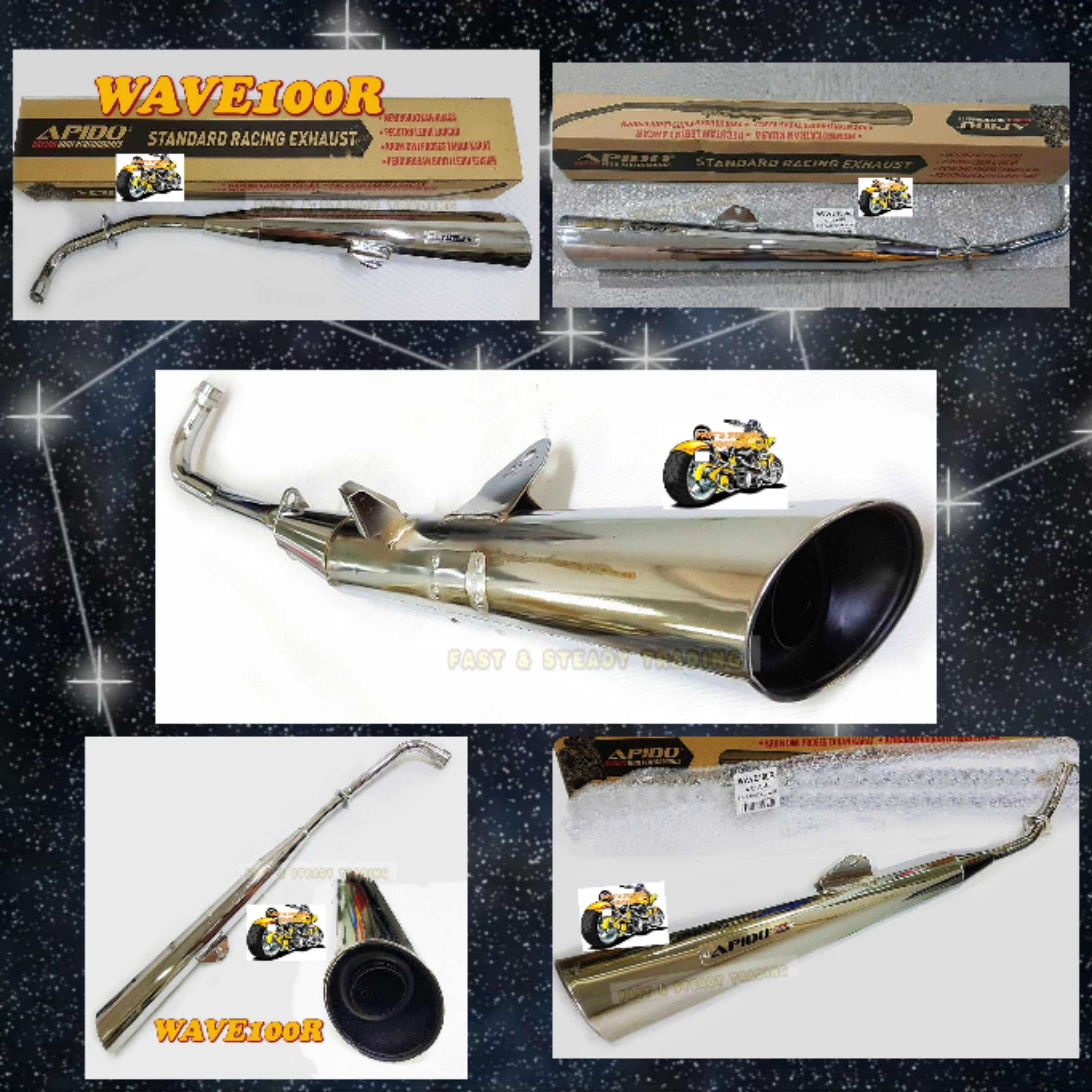 APIDO STD RACING EXHAUST PIPE STANDARD EKZOS MUFFLER WAVE100/ WAVE100R ...