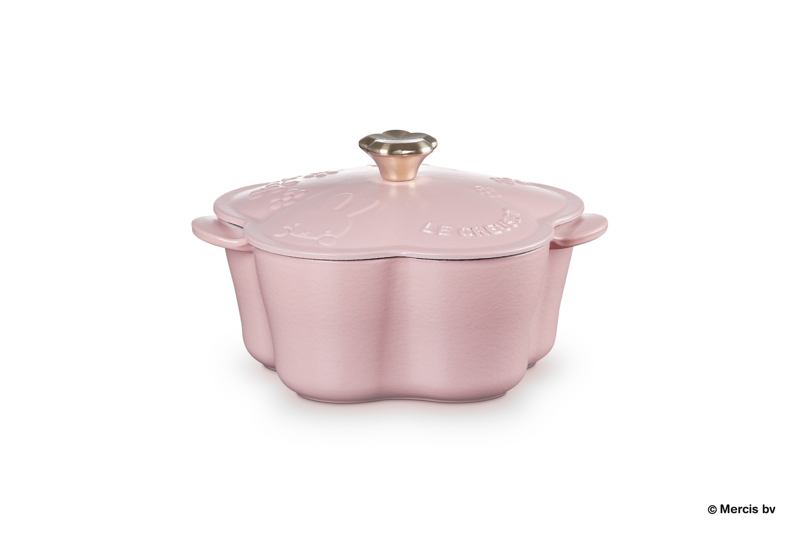Le Creuset MIFFY Flower Shaped Casserole with Light Gold Flower Knob ...