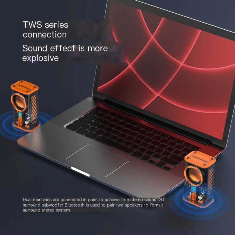 Bluetooth Speaker New Transparent Mech Audio TWS Two-Machine ...
