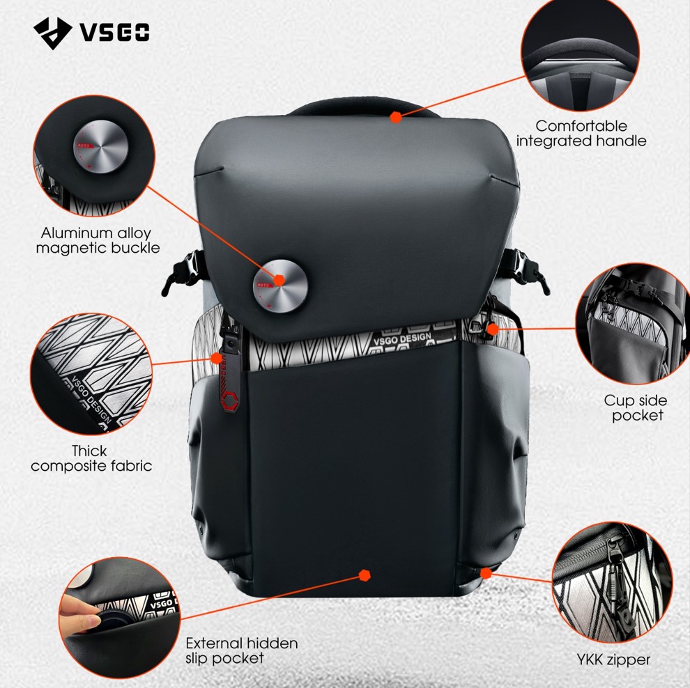 VSGO V-BP01/ V-BP02 16L/20L Camera Backpack Photography Camera Bag Camera Backpack Shoulder ...