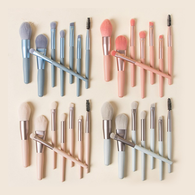 🔥8pc Mini Makeup Brush Set Portable Matte Foundation Make Up Eye Shadow Brush Beginners Full
