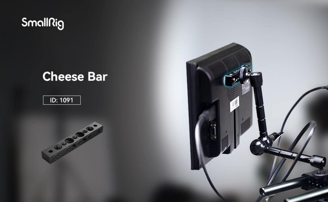 SmallRig Cheese Bar Camera Rig with 1/4 Inch and 3/8 Inch Screw Hole ...