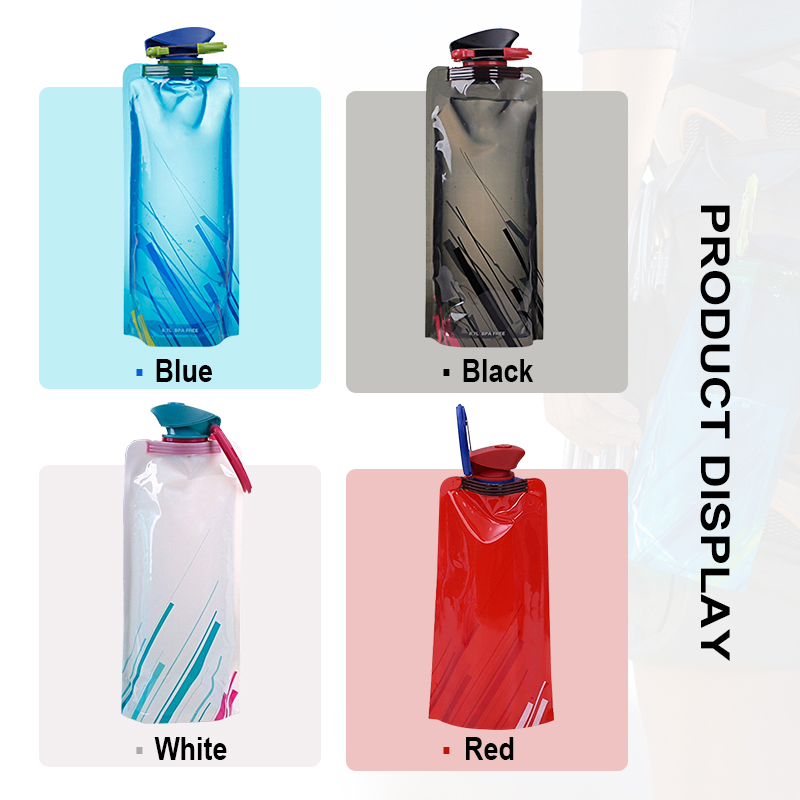 700ml Foldable Water Pouch Outdoor Portable Sports Water Bottle Bag ...