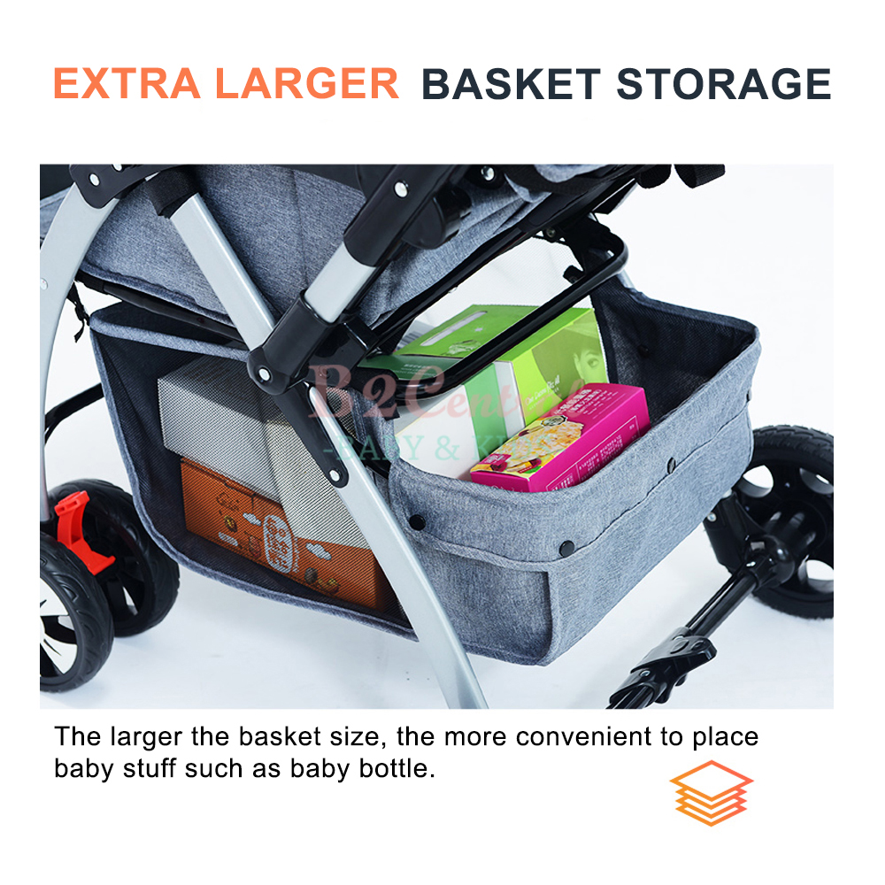Premium Foldable Stroller Two Way with Big Shade Reverso Kids Compact ...