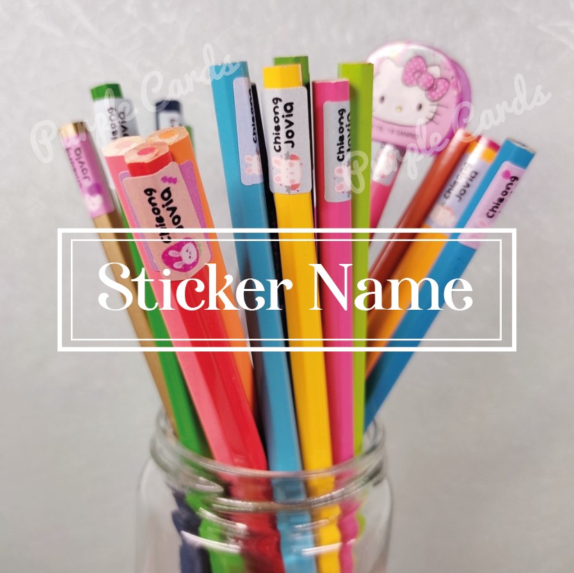 Sticker Nama 1x4cm 100pcs / Sticker Name Label / Cartoon Sticker ...