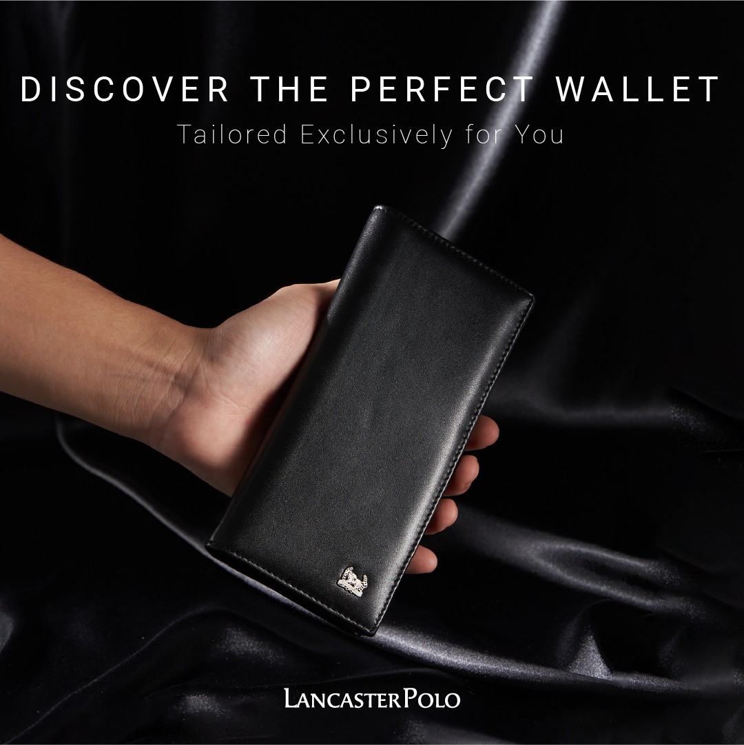 Lancaster Polo Top Grain Leather Stylish Black Men's Bi-Fold Long ...