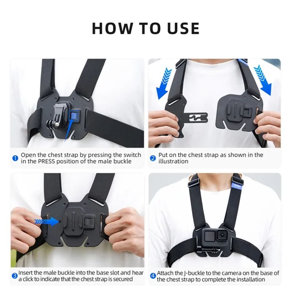 TELESIN New Vest Chest Strap GP-UCS-001 for Action Cameras For GoPro 11 ...