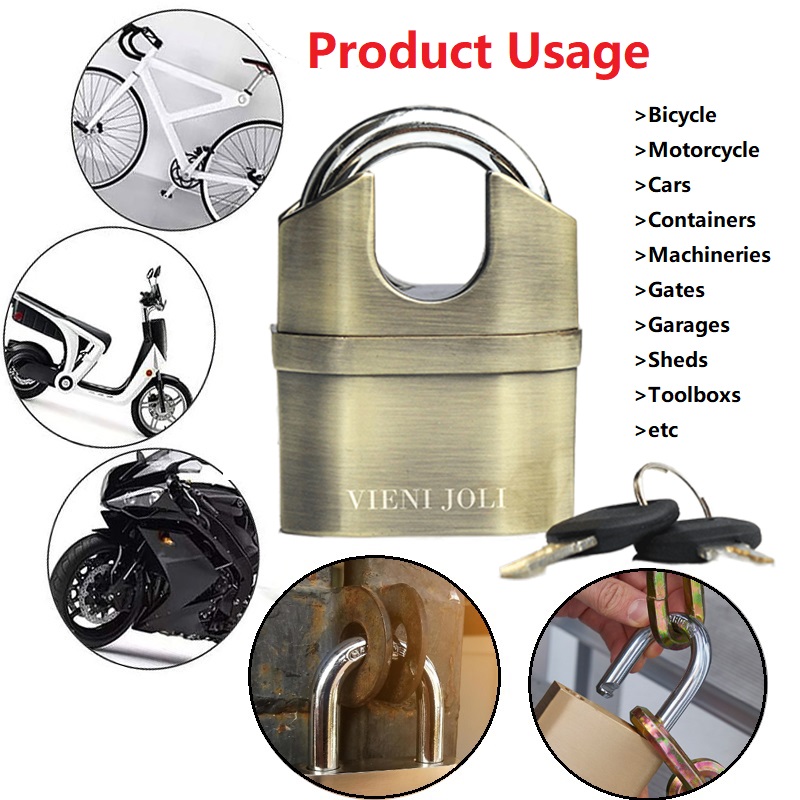 Vieni Joli 65MM Heavy Duty Professional Alarm Padlock Security System ...