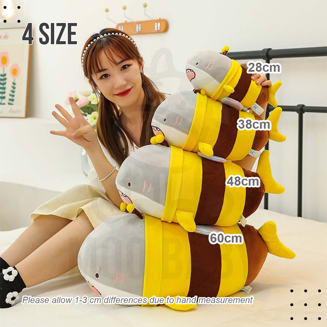 ⭐Moo Baby Shark Bee Patung Shark Plushie Plush Toy Pillow Plushie Patung Comel Shark Plush Shark ...