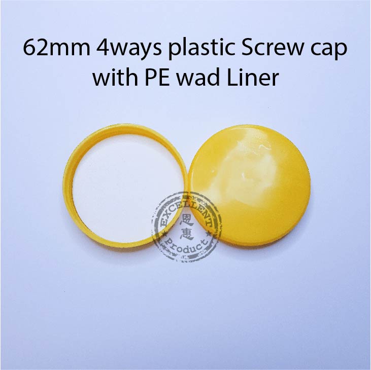 (50/100pcs) 62mm 4ways & 78mm Taucu screw cap / PE wad liner | Shopee ...