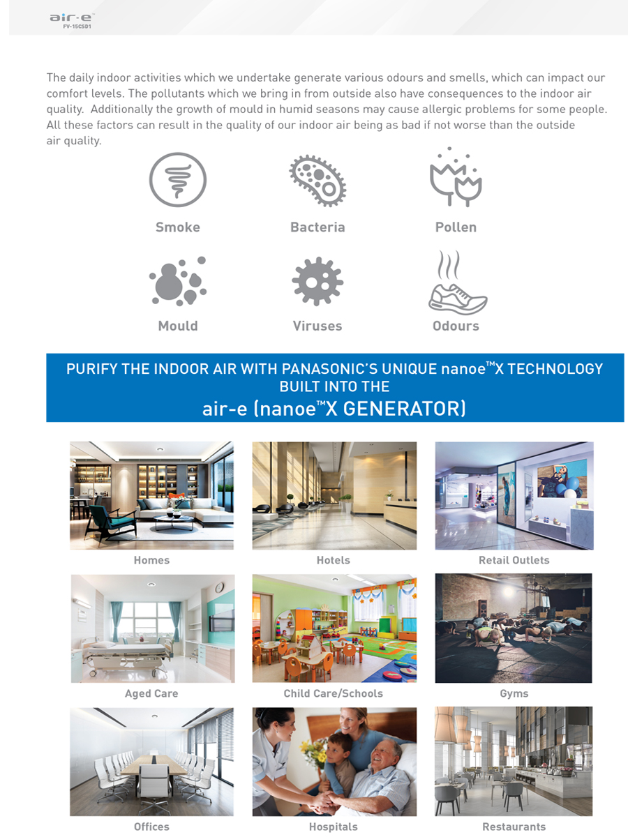 Panasonic FV-15CSD1 Air-e Ceiling Mount nanoe™X Generator FV-15CSD1NAH air purifier | Shopee ...