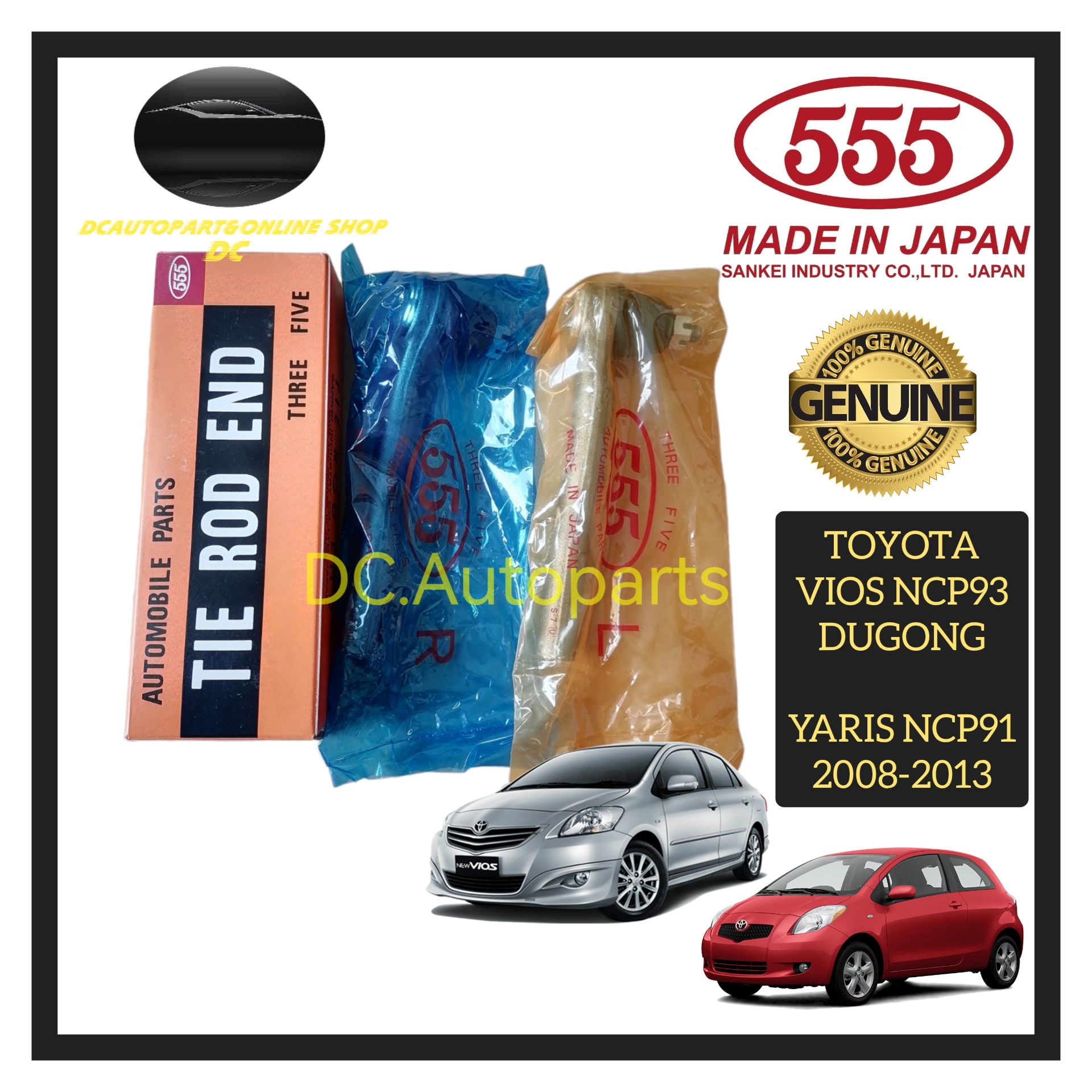 ORIGINAL 555 (JAPAN) TOYOTA VIOS NCP93 DUGONG YARIS NCP91 PRIUS C NHP10 2008-2013 TIE ROD END ...