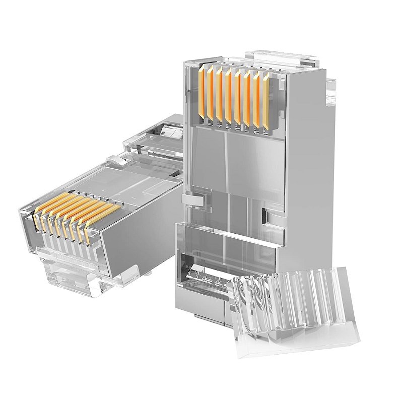 RJ45 Cat5/Cat6/Cat7 Metal Modular Plug Network Connector rj45 plug Pass ...