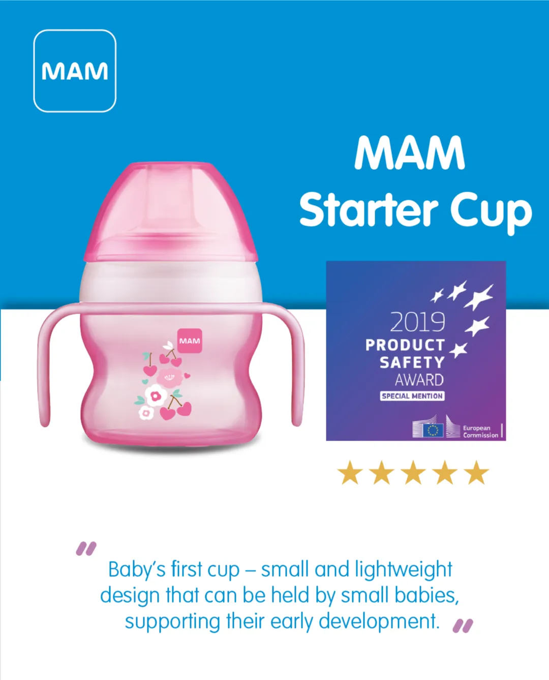 MAM Starter Cup (150ml), Baby Drinking Cup, Non-Slip Handles | Shopee ...