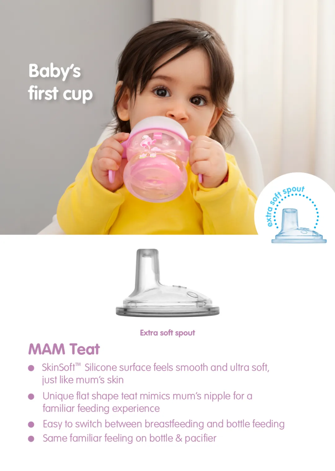 MAM Starter Cup (150ml), Baby Drinking Cup, Non-Slip Handles | Shopee ...
