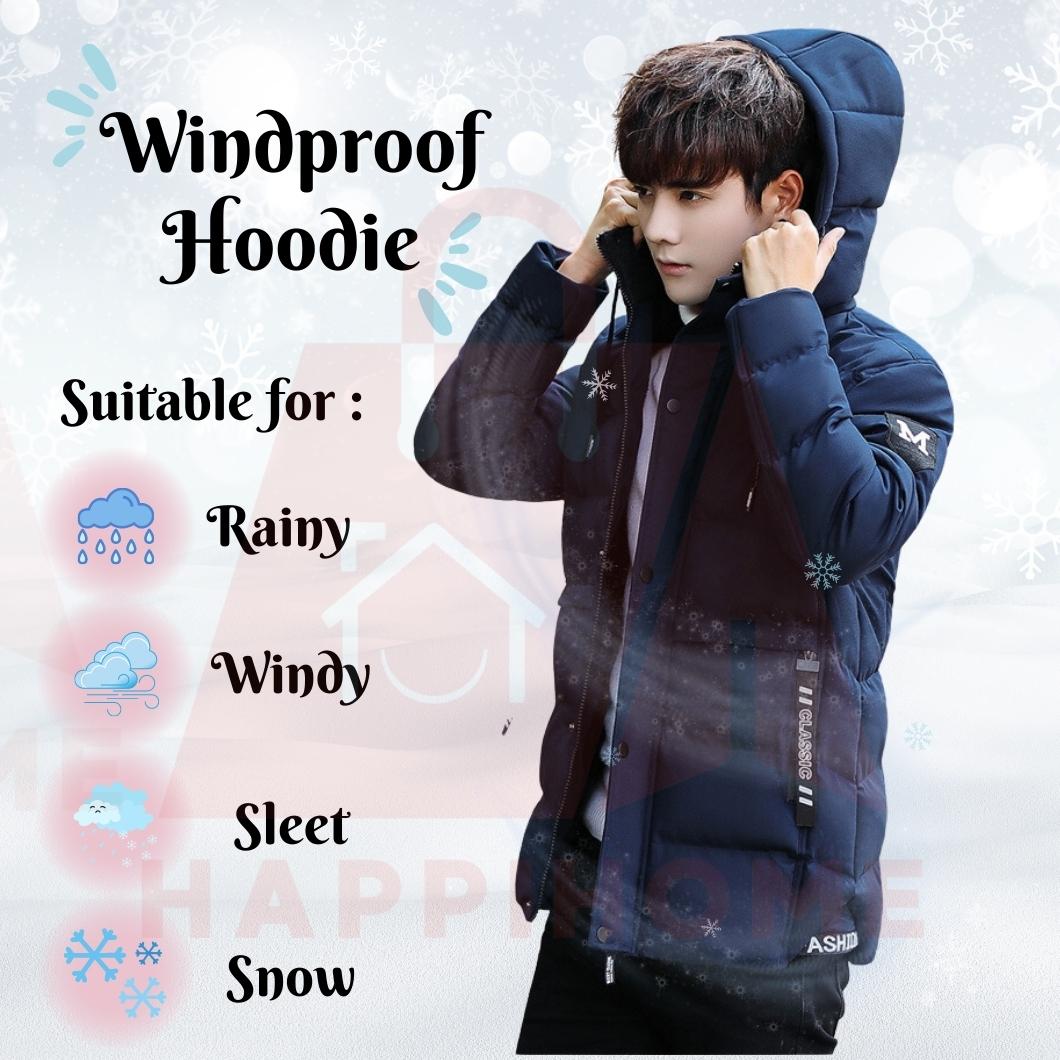 Men Winter Windbreaker Winter Windproof Coat Winter Down Jacket Blue ...