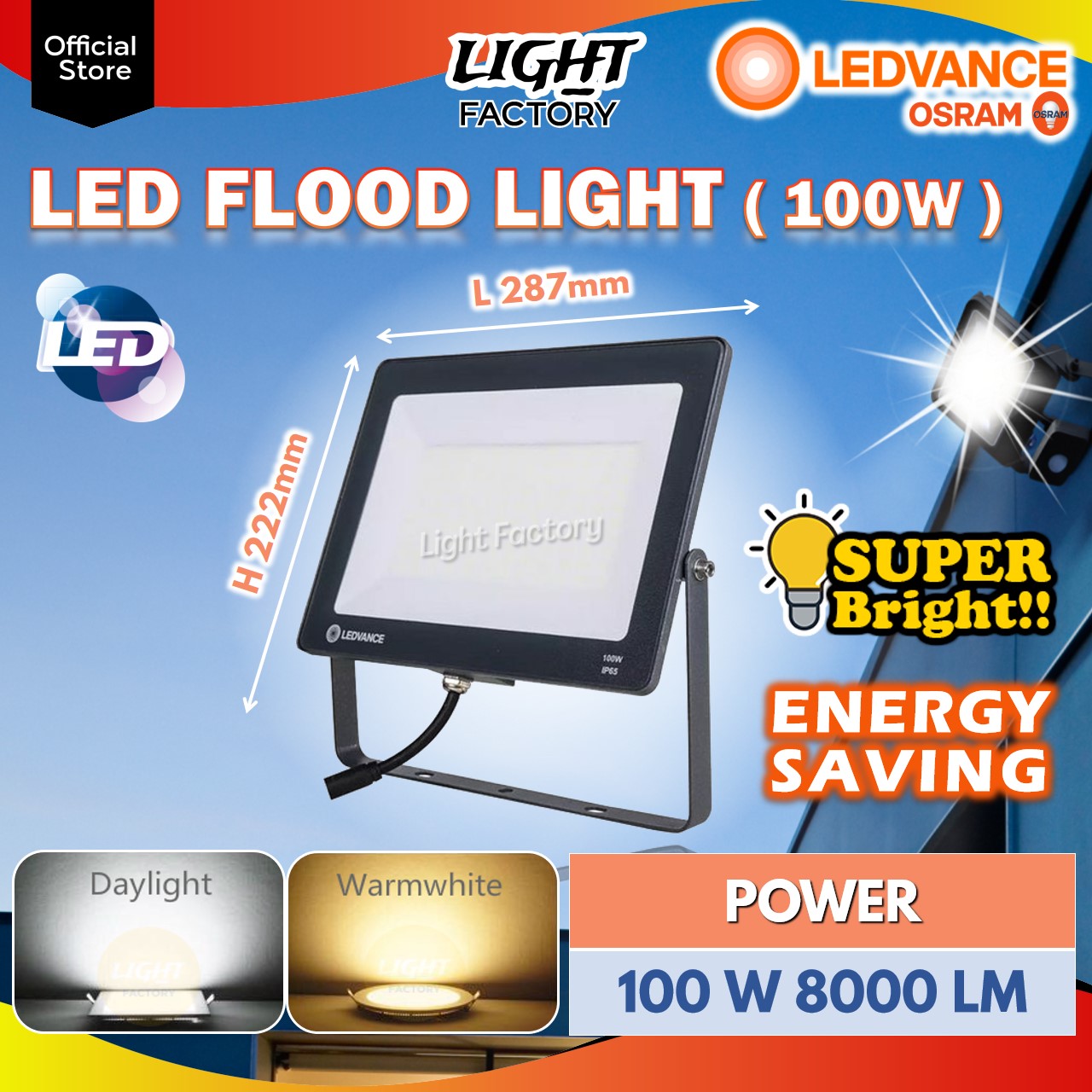 OSRAM LEDVANCE LED Floodlight 100W 150W 200W Spotlight Outdoor Flood ...