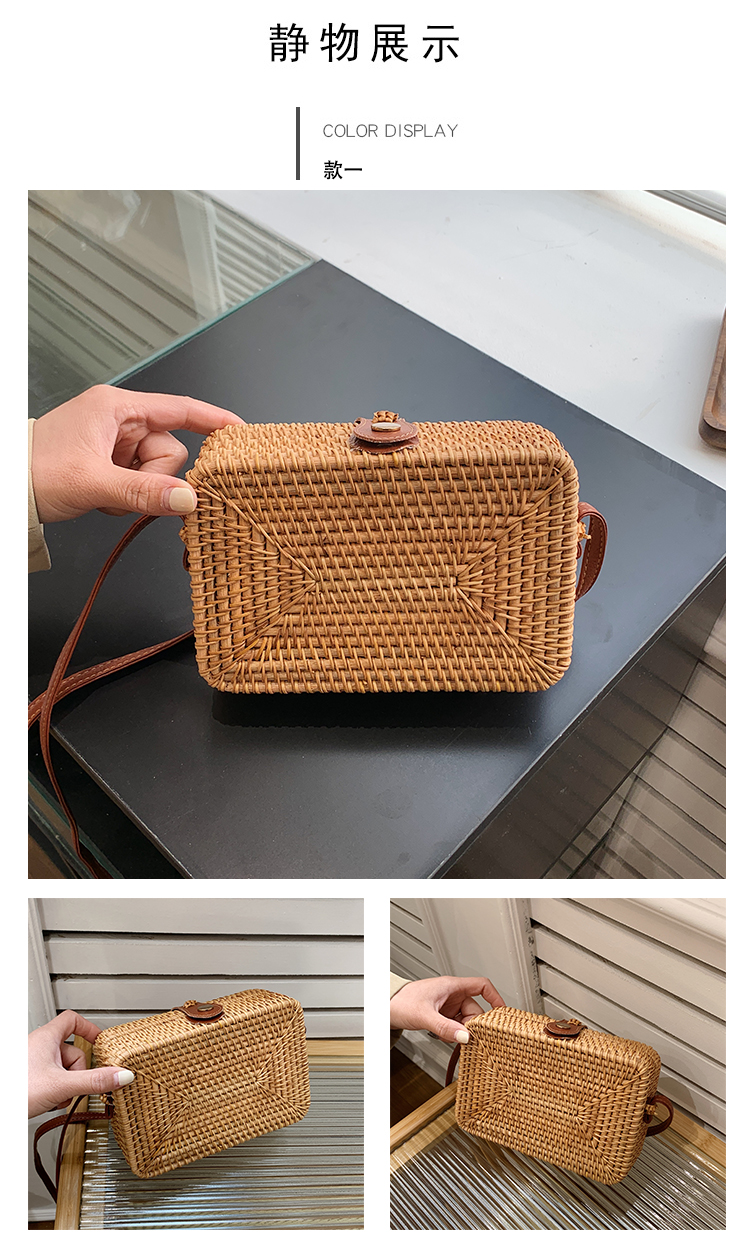 Woven Retro Vintage Rattan Sling Bag Round Bali Bag Anyaman Bag Rotan ...