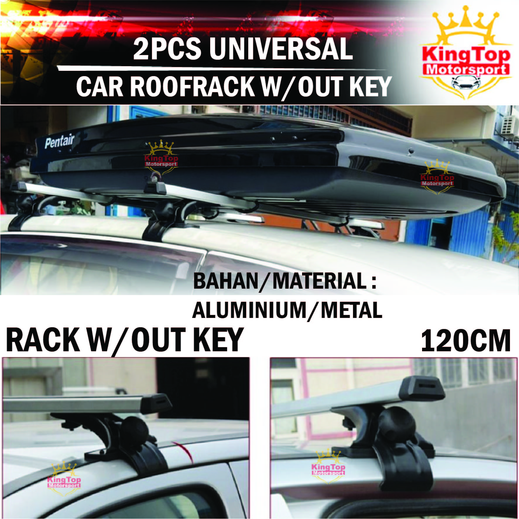 Pentair Roofbox PT5697M Glossy Roof box With Roof Rack M SIZE 360L Myvi ...