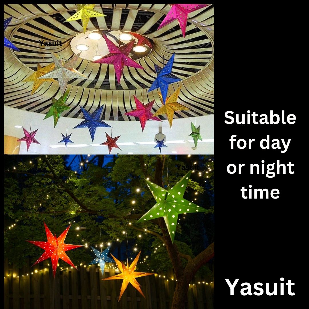 Decoration Star Cardboard Thick Paper Ornament Festival Foldable ...
