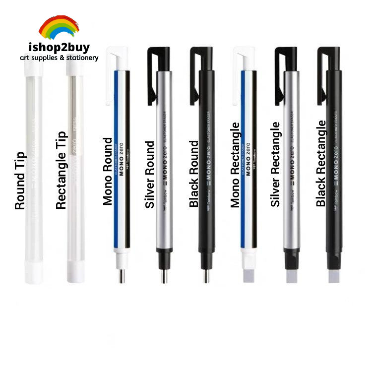 Tombow MONO Zero Eraser Retractable Elastomer Eraser Pen Refill Round ...