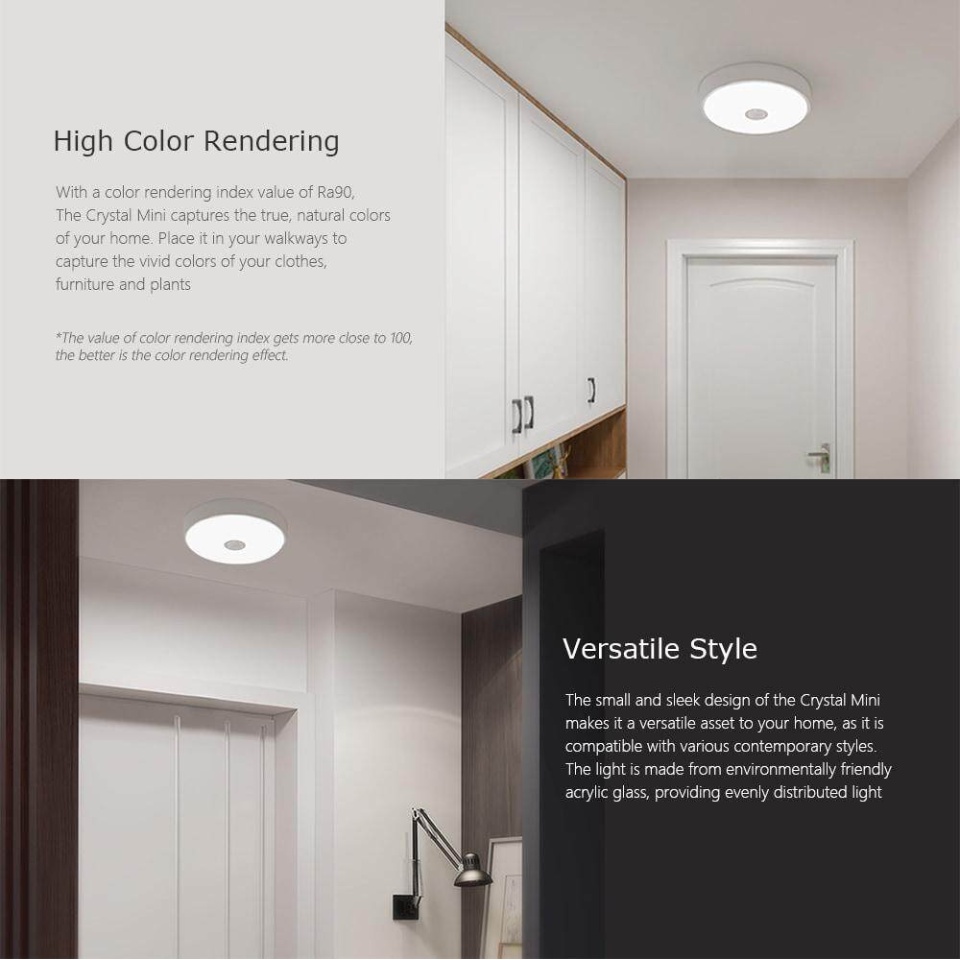 Xiaomi Mi Mijia Yeelight LED Crystal Ceiling Light Mini Sensor Motion ...